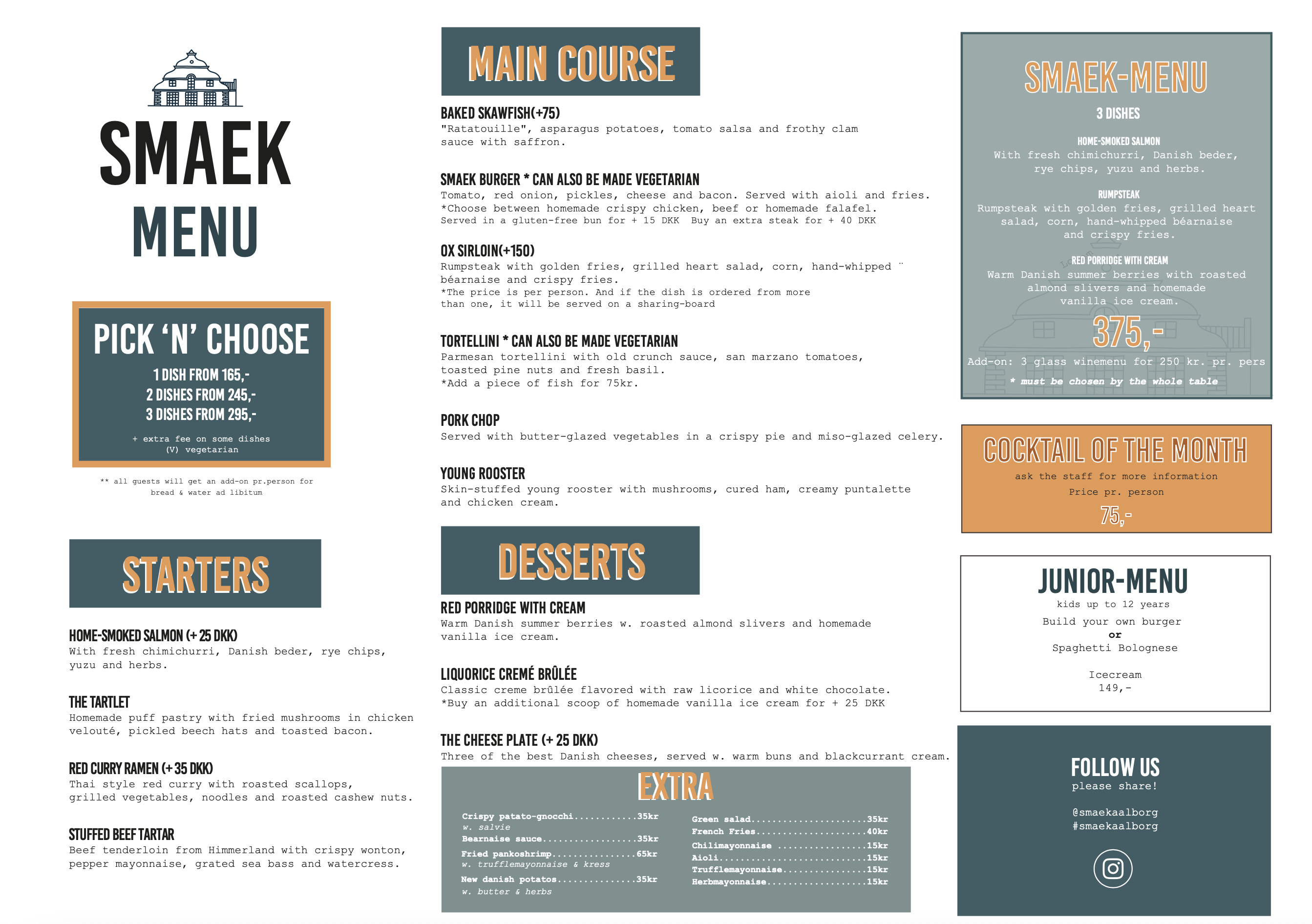 Menukort - Restaurant SMAEK